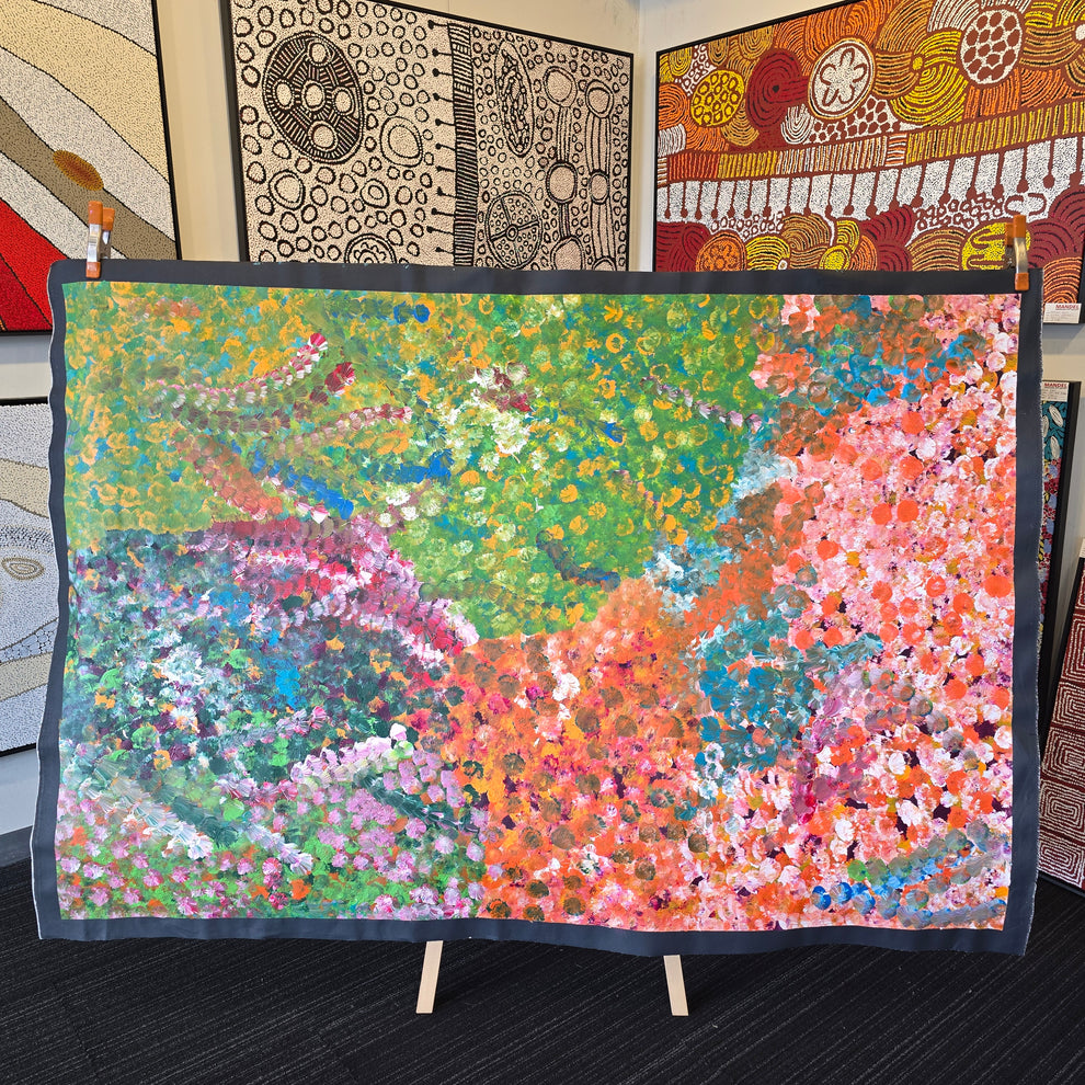 Bessie Pitjara 1360 mm x 2000 mm – Mandel Aboriginal Art Gallery